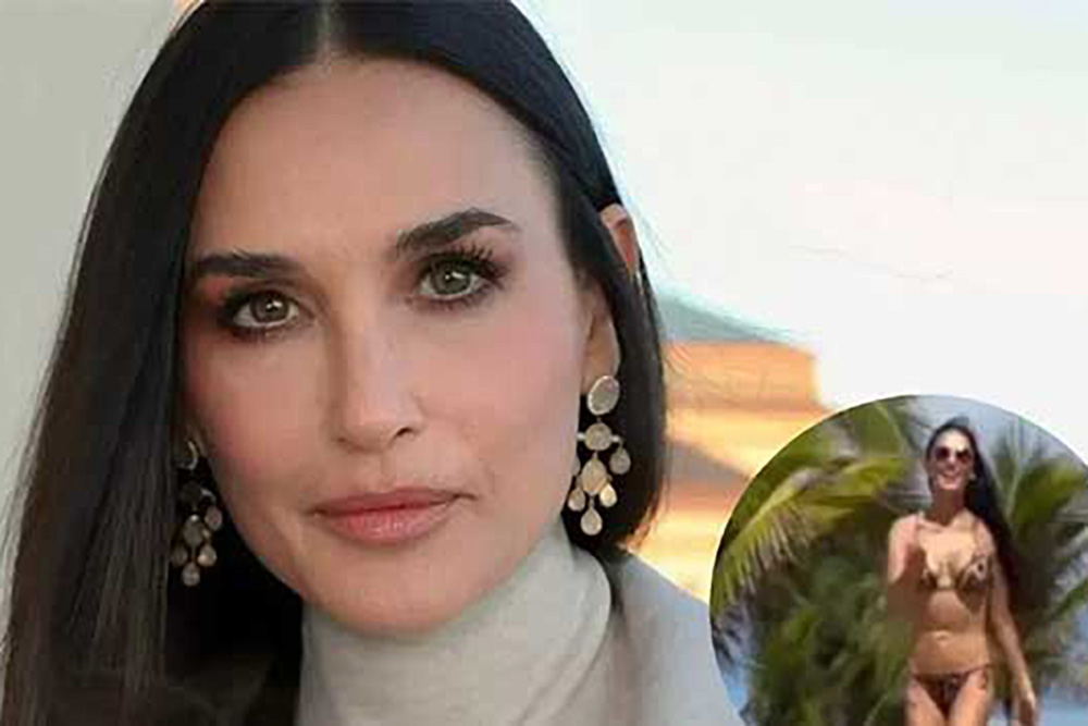 Demi Moore vacaciona en playa de México con sus hijas y presume su figura en bikini - Zócalo