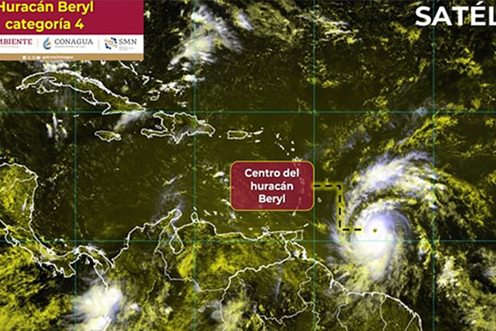Huracán Beryl se fortalece y llega a categoría 4; ‘es extremadamente peligroso’ - Zócalo
